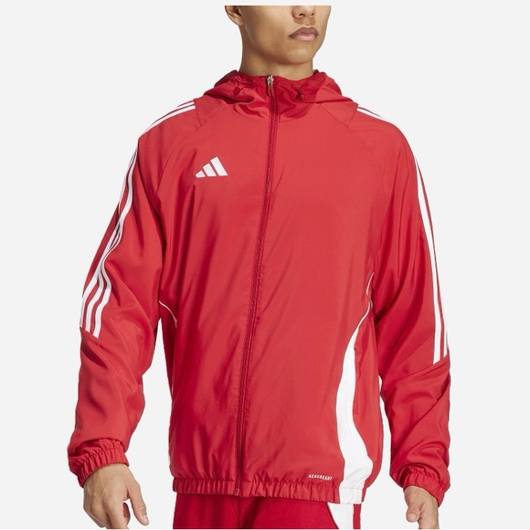 adidas | Jackets & Coats | Adidas Mens Red Windbreaker With White ...